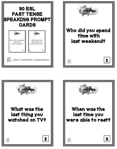 30 ESL past tense speaking questions | Teaching Resources