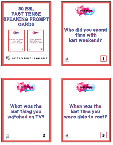 30 ESL past tense speaking questions | Teaching Resources