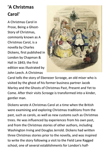 A Christmas Carol Handout | Teaching Resources