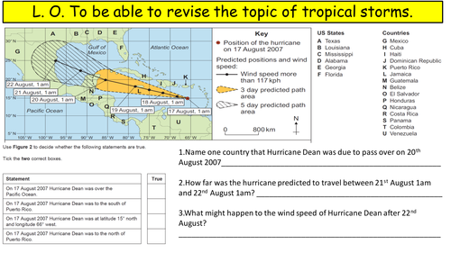 AQA (New Spec) Tropical storms | Teaching Resources
