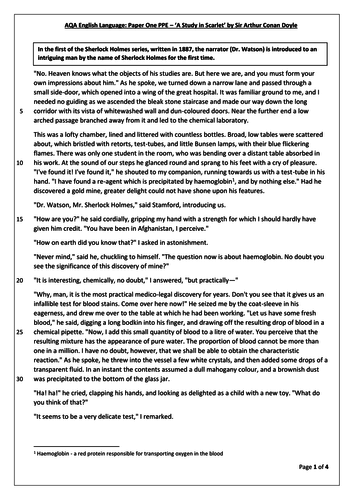 AQA English Language Paper 1 Section A | Teaching Resources