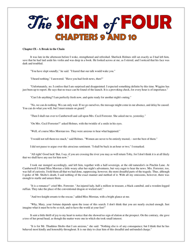 The Sign of Four - Tonga! | Teaching Resources