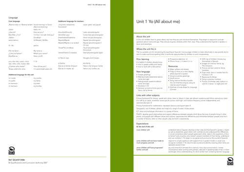 QCA Primary Spanish Asi soy yo | Teaching Resources