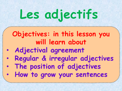 Adjectives: PPT Tutorial and Practice + Worksheets | Teaching Resources