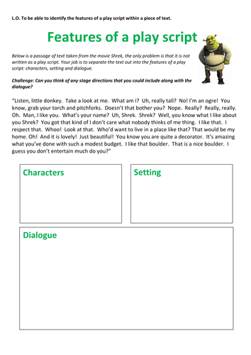 Play-scripts worksheets | Teaching Resources