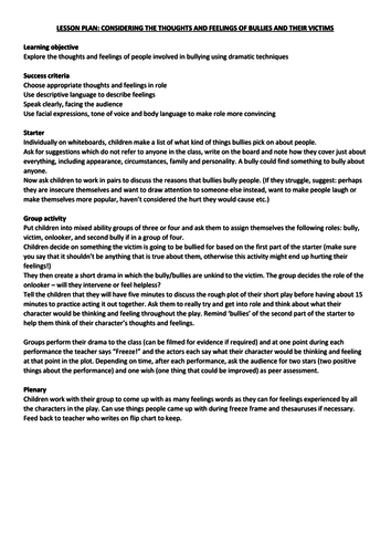 Anti-bullying Week 2017 KS2 Year 4 5 6 differentiated drama literacy ...