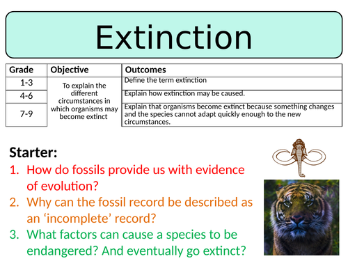 NEW AQA GCSE Triology (2016) Biology - Extinction | Teaching Resources