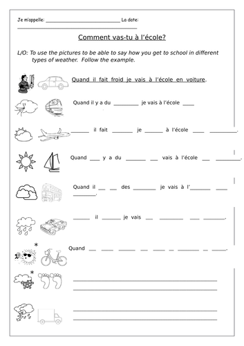 FRENCH - How do you get to school? - Comment vas-tu à l'école ...