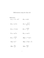 Differentiation using the chain rule worksheet (with detailed solutions ...