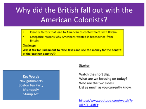 AQA Britain empire, migration amd the people: America | Teaching Resources