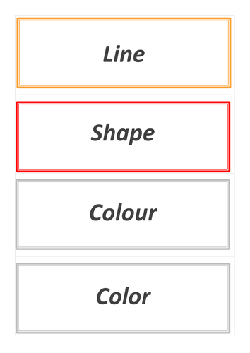 Word Wall Cards for the Seven Elements of Art | Teaching Resources