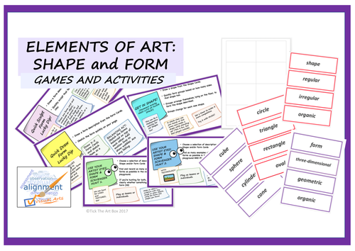 Elements of Art Vocabulary Word Wall Cards: FORM & SHAPE (with ...