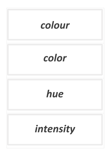 Elements of Art Vocabulary (Word Wall) Cards: COLOUR | Teaching Resources