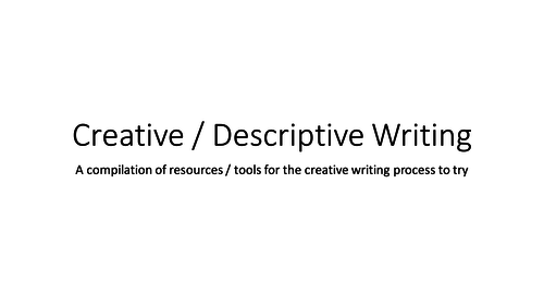 Creative / Descriptive Writing: 4 tools for planning, writing ...