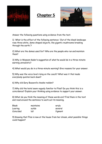 SALE Room 13 - Chapter 5 reading comprehension and activity ...