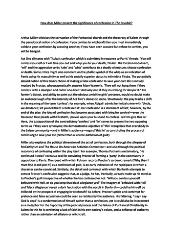 Model essay on 'confession' in Arthur Miller's The Crucible | Teaching ...