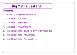 BIG Maths Intervention and Booster | Teaching Resources