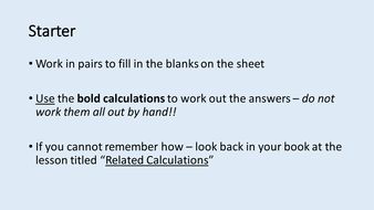 Related Calculations | Teaching Resources