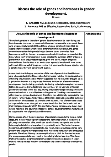 Gender Chromosomes and Hormones - AQA Psychology A'Level 7182/3 ...