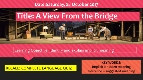 A View From the Bridge Complete Scheme - 14 lessons | Teaching Resources