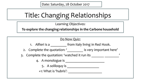A View From the Bridge Complete Scheme - 14 lessons | Teaching Resources
