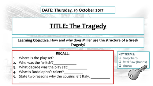 A View From the Bridge Complete Scheme - 14 lessons | Teaching Resources