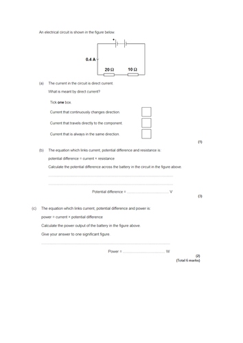 Circuits, current and potential difference revision - complete lesson ... Circuits, current and potential difference revision - complete lesson ...
