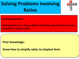 Solving Problems Involving Ratio | Teaching Resources