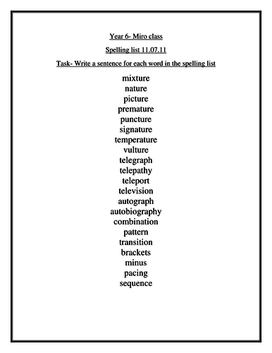 Year 5/6 spelling bundle with differentiation, plus every week of ...