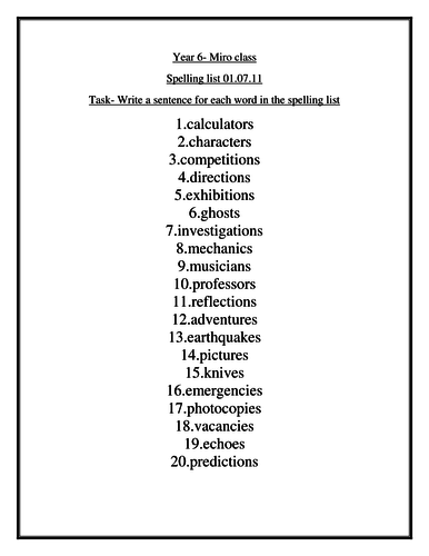 Year 5/6 spelling bundle with differentiation, plus every week of ...