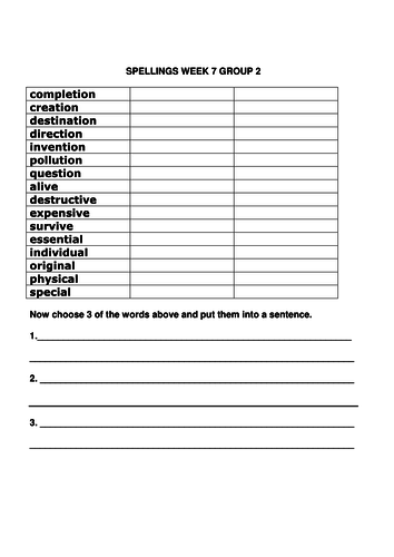Year 5/6 spelling bundle with differentiation, plus every week of ...
