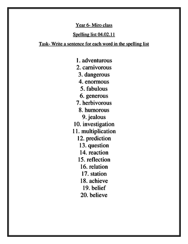 Year 5/6 spelling bundle with differentiation, plus every week of ...