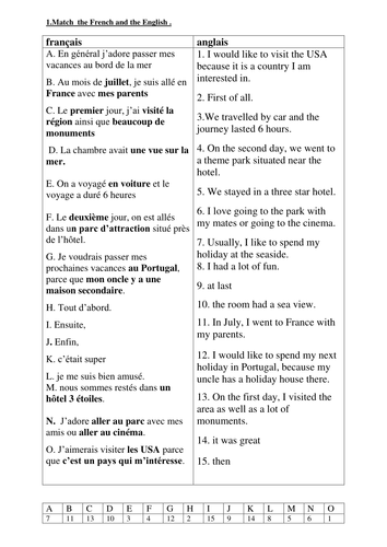 holiday matching exercise | Teaching Resources