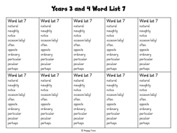 Year 3 / 4 Common Exception Words Spelling Activities (Set 7 ...