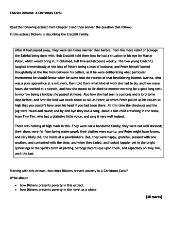 A Christmas Carol AQA exam style questions | Teaching Resources