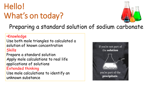 Standard solutions and Pharmacy | Teaching Resources