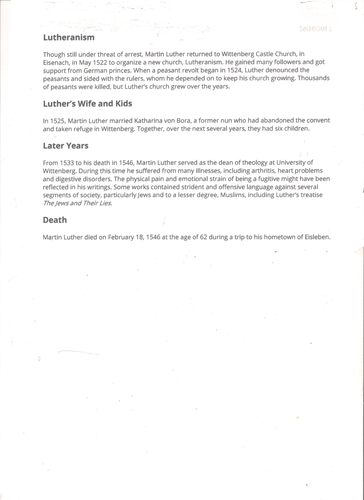 Martin Luther - Protestant Reformation started 500 years ago | Teaching ...