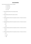 Combining Uncertainties - A Level Physics (OCR A) | Teaching Resources