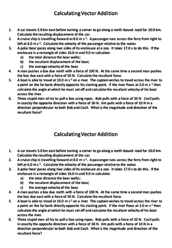Calculating Resultant Vectors - A Level Physics (OCR A) | Teaching ... Calculating Resultant Vectors - A Level Physics (OCR A) | Teaching ...