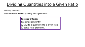 Ratio - dividing and comparing | Teaching Resources