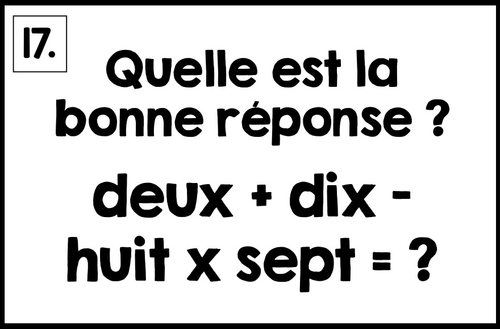 FRENCH NUMBERS 0-31 CHALLENGE CARDS | Teaching Resources