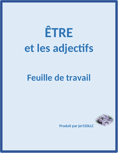 Être et Adjectifs French Worksheet | Teaching Resources