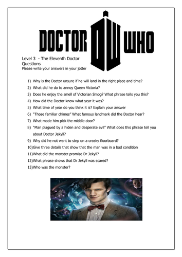 Doctor Who Reading Passage and Questions | Teaching Resources