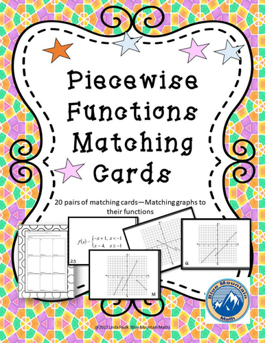 Piecewise Functions Matching Card Set | Teaching Resources