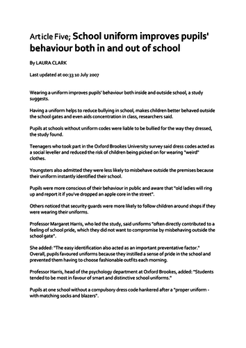 Persuasive Writing - School Uniform | Teaching Resources