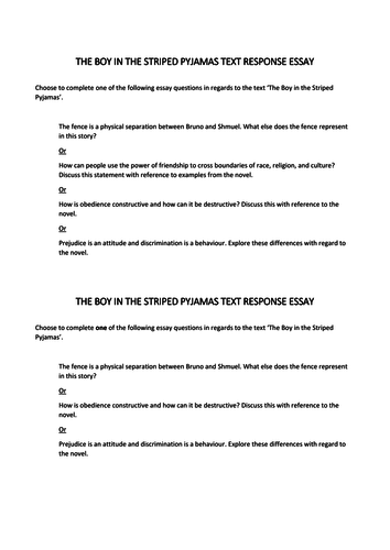 Boy in the Striped Pyjamas by John Boyne Unit of Work | Teaching Resources