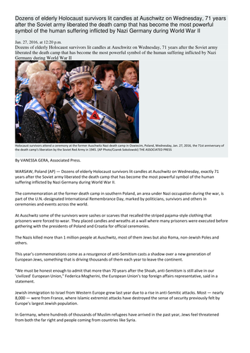 Boy in the Striped Pyjamas by John Boyne Unit of Work | Teaching Resources