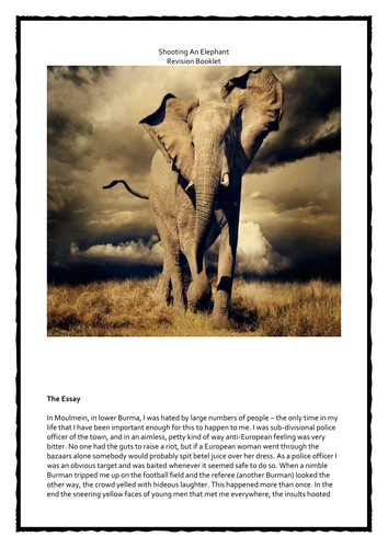 Shooting An Elephant - George Orwell | Teaching Resources