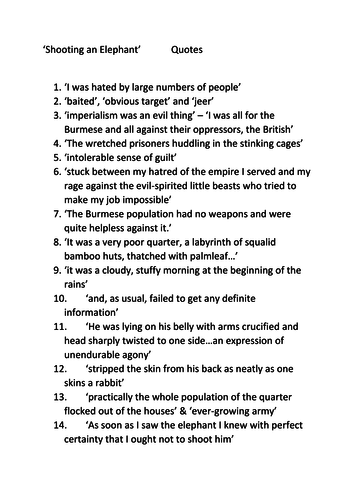 Shooting An Elephant - George Orwell | Teaching Resources