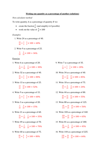 Basic percentages questions | Teaching Resources